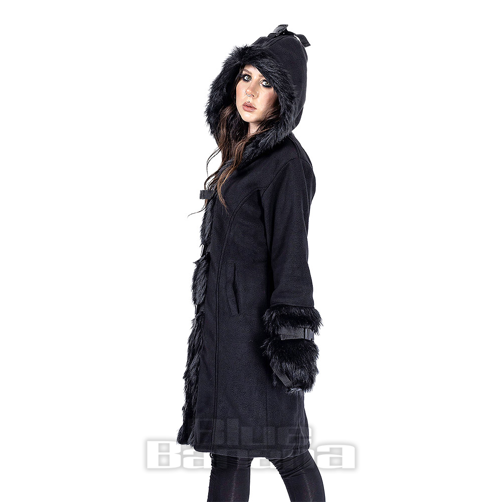 Poizen Industries Black Circle Coat | Winter Fashion | Blue Banana UK