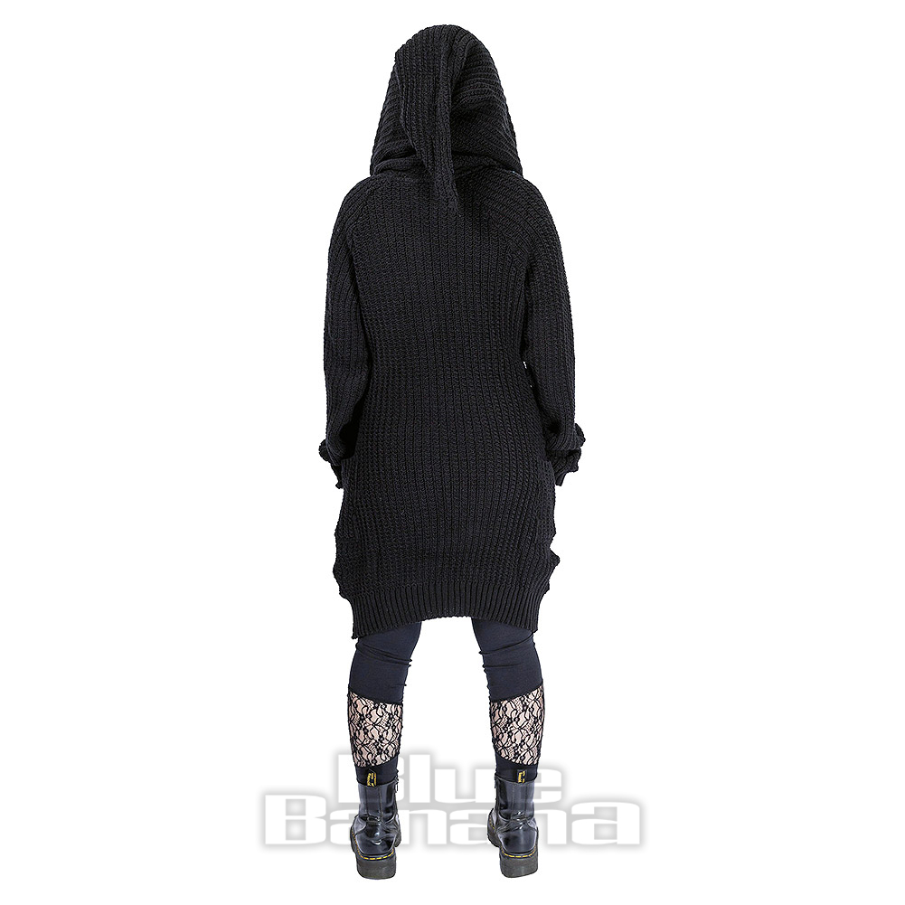 Poizen Industries Black Esther Cardigan | Blue Banana UK