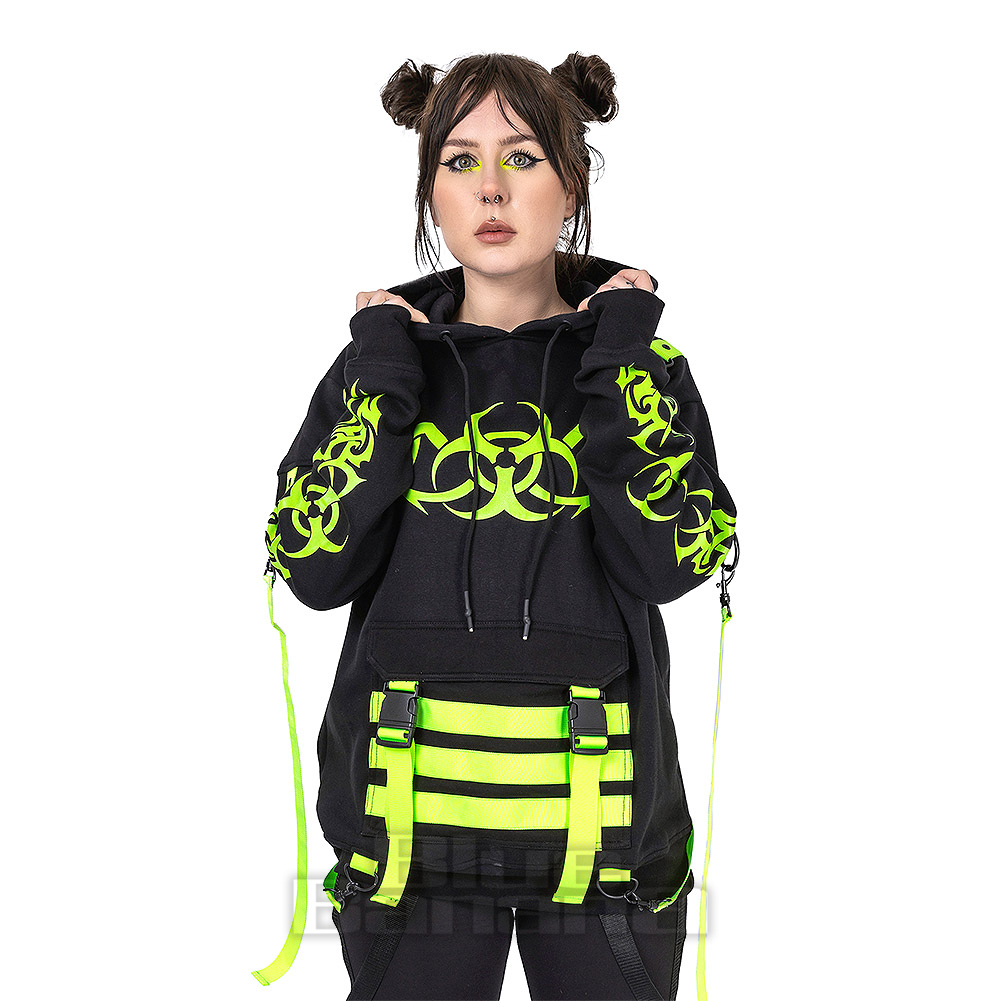 Poizen Industries Lucid Black & Green Hoodie | Blue Banana UK