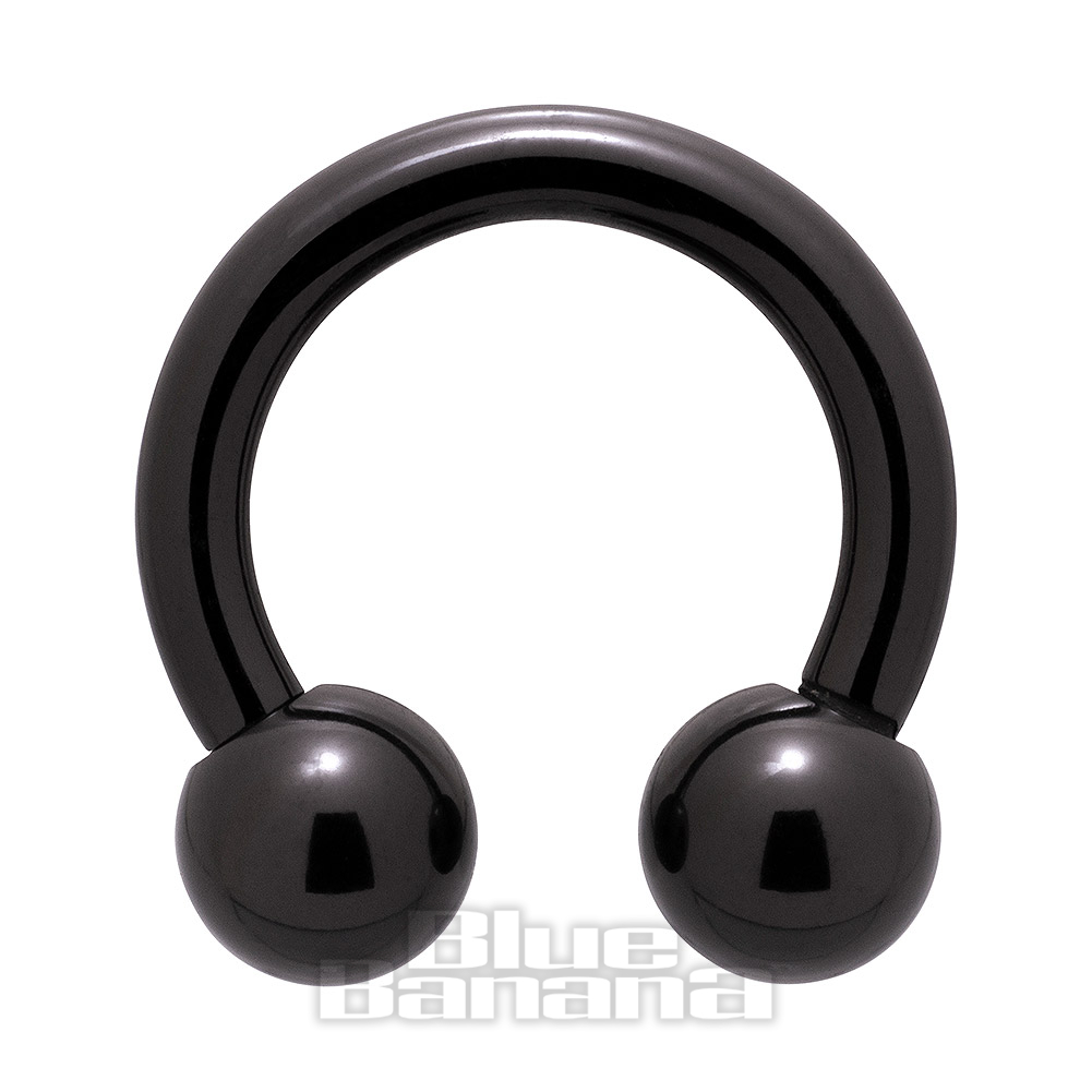 Blue Banana 1.6mm Circular Black Barbell, Body Jewellery UK