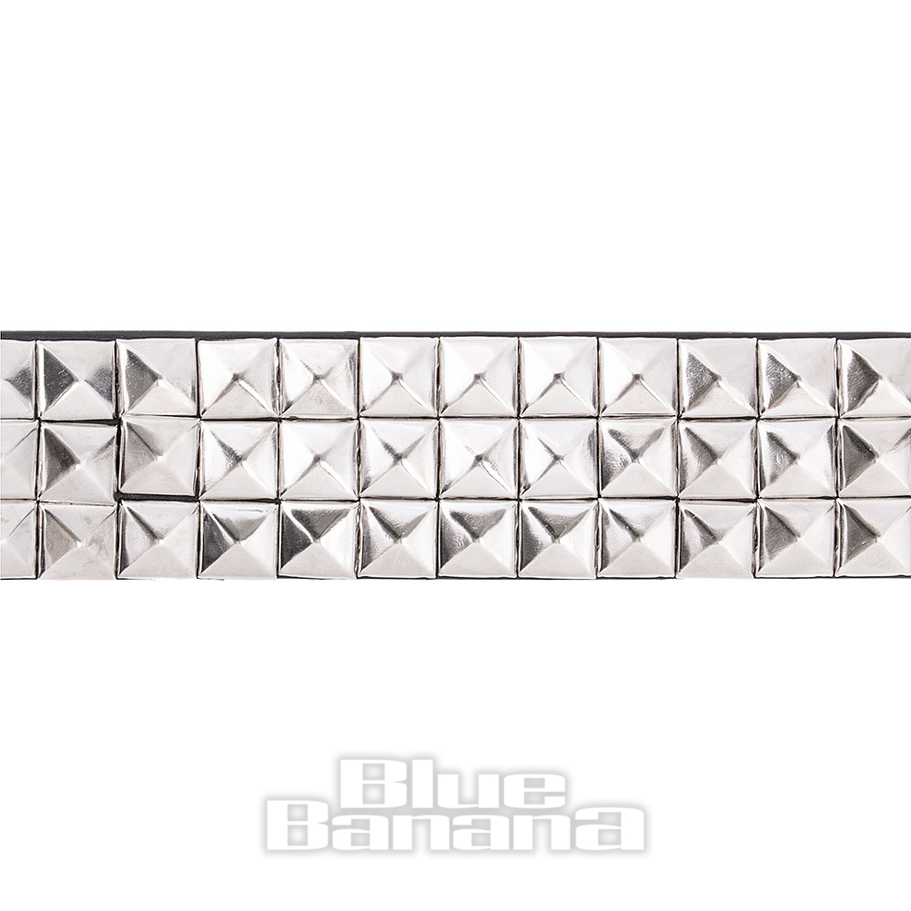 Blue Banana Classic 3 Row Studded Belt - emo belts - studded belt UK