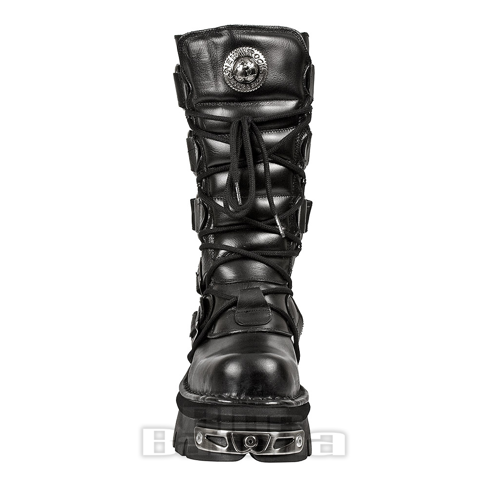 New Rock M.474-S1 Reactor Black Boots, Unisex Gothic Boots UK