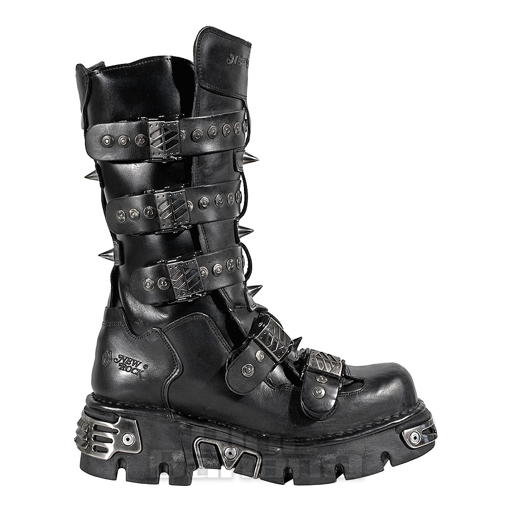 New Rock M.134-S1 Reactor Black Boots, Gothic Footwear UK