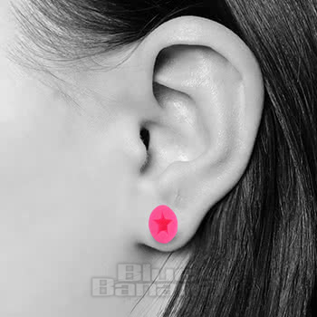 Blue Banana Pink Star flesh tunnels - plugs & tunnels - emo stretchers UK