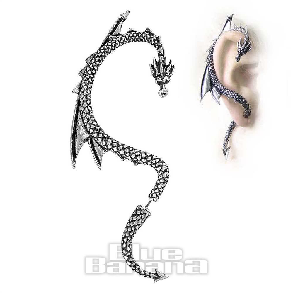 Alchemy Dragons Lure Earring, Ear Studs, Gothic Fantasy Jewellery