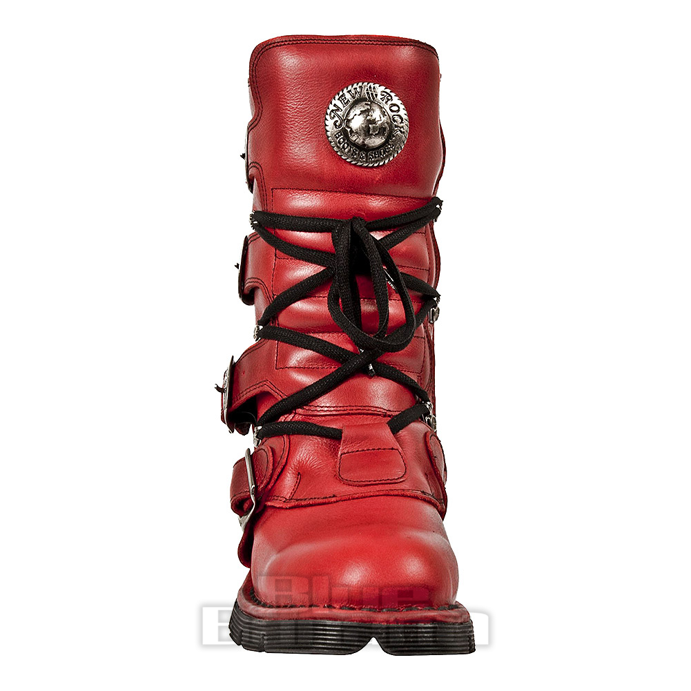 New Rock M.1473-S12 Comfort Light Calf Boots, Red Shoes