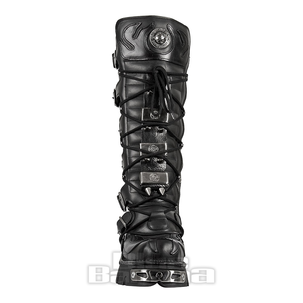 New Rock M.161-S1 Reactor Demon Flame High Boots, Knee High Boots
