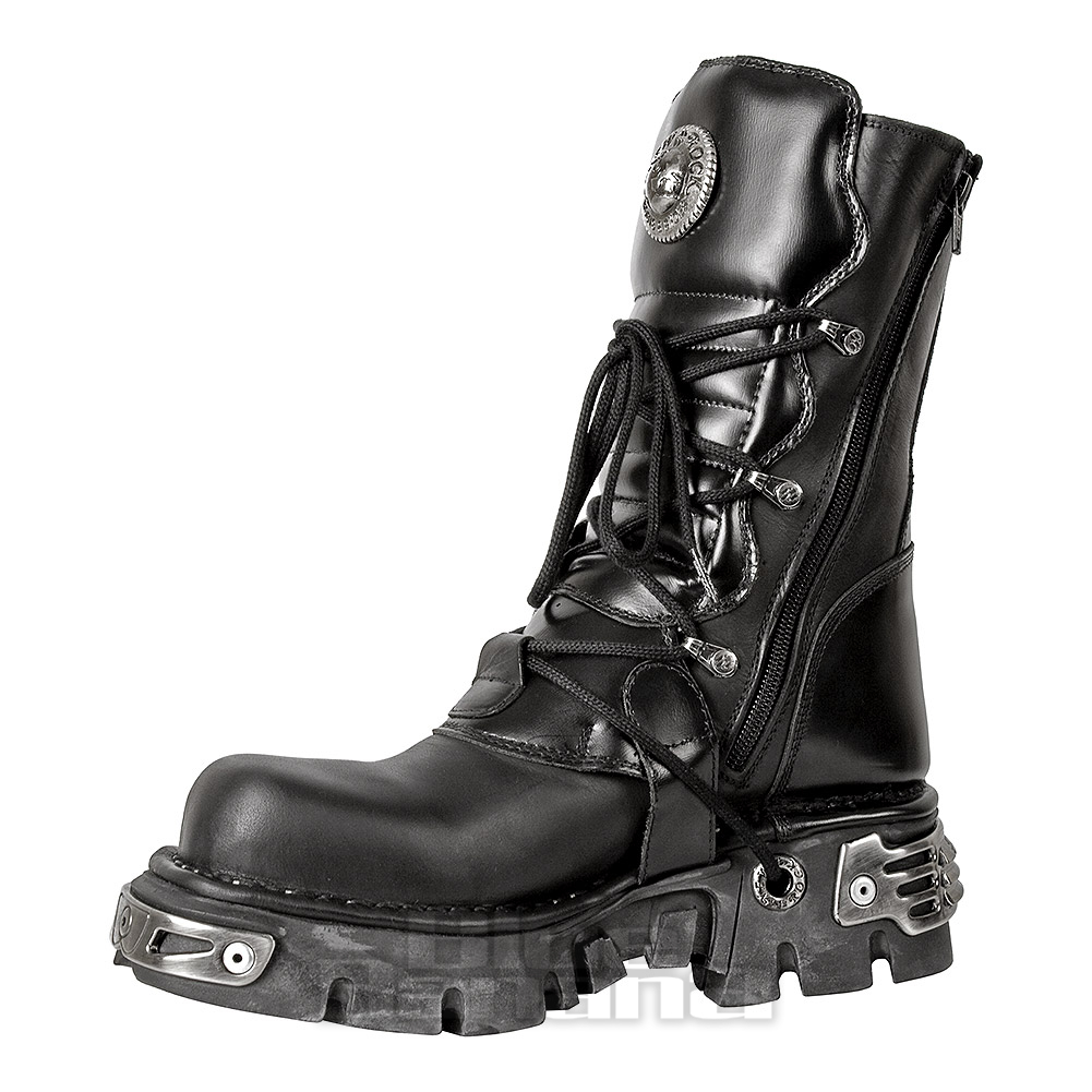 New Rock M.391-S1 Reactor Black Boots, Unisex Goth Shoes