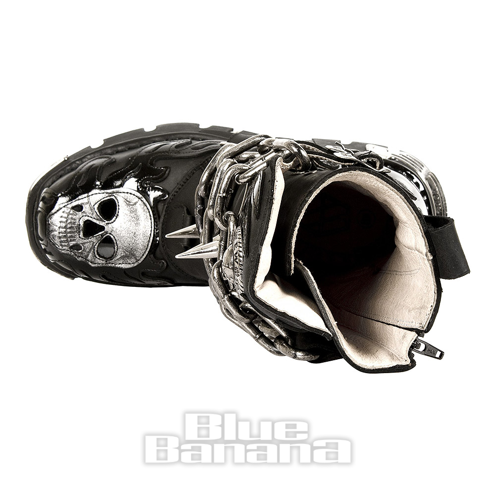 New Rock M.727-S5 Reactor Skull Flame Boots | UK Supplier