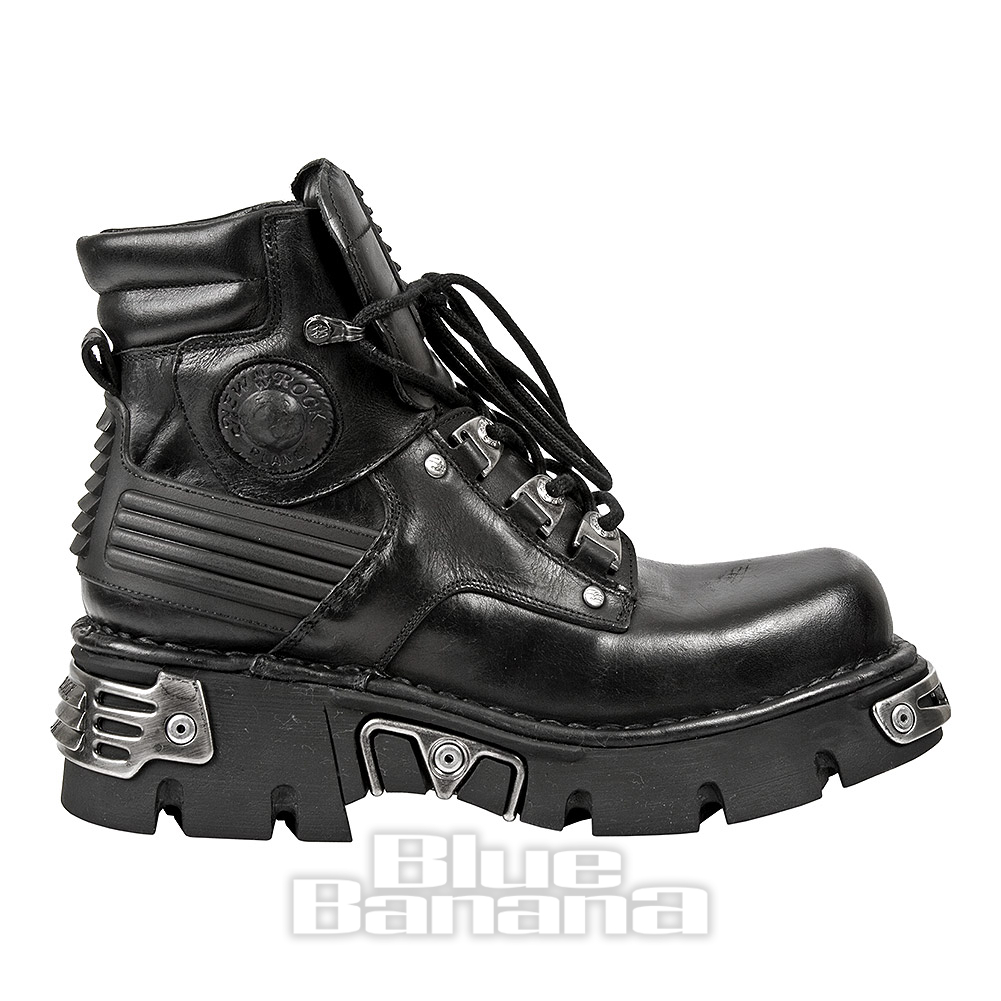 New Rock M.924-S1 Reactor Ankle Boots, Black Shoes