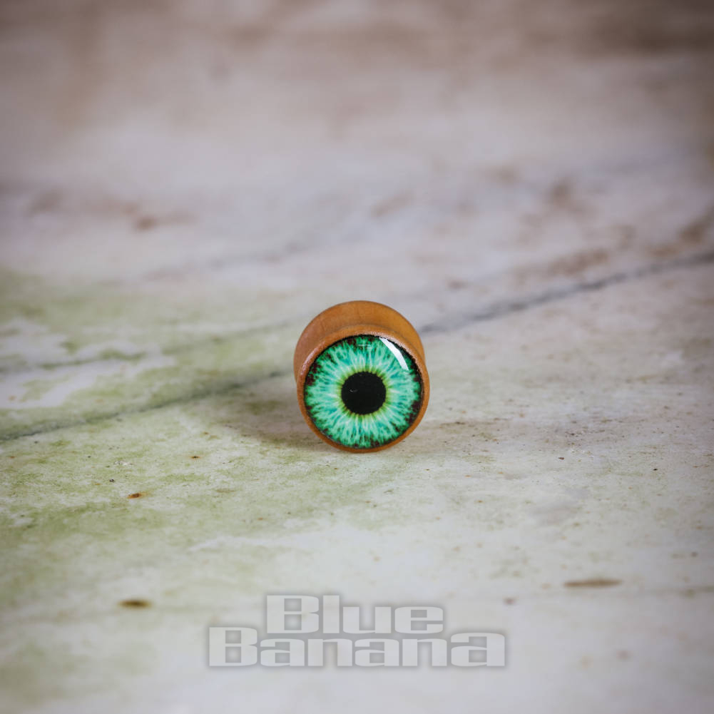 Blue Banana Green Eye Wood Tunnel, Ear Plug Gauges